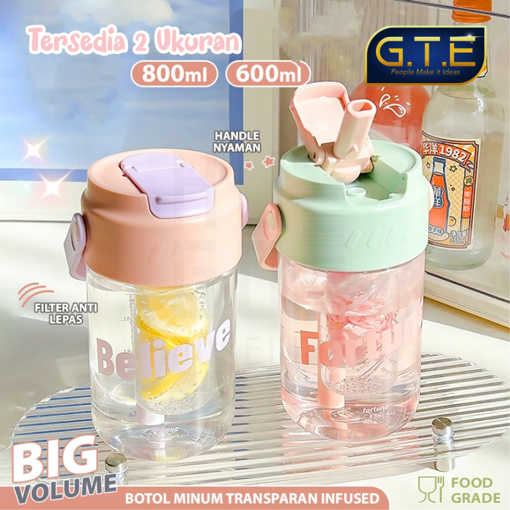 Jual GTE Sedotan Gelas Tumbler Aesthetic Gelas Minum Kaca Gelas Susu ...