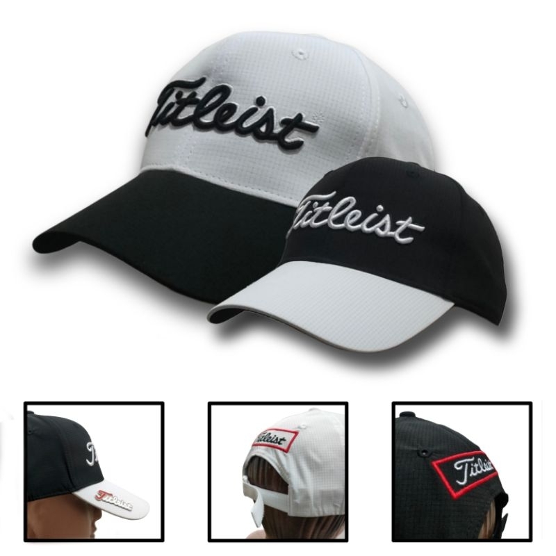 Jual topi golf import T black & white | Shopee Indonesia