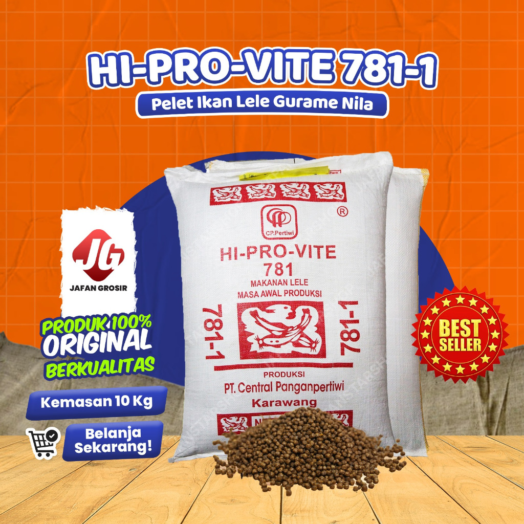 Jual Pakan Pelet Ikan Lele 10 kg HI-PRO-VITE 781-1 Untuk Bibit Ukuran 6 ...