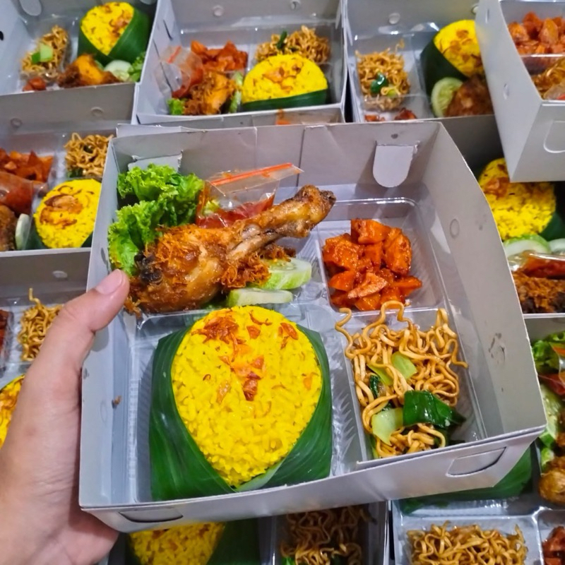 Jual Nasi box/Nasi kuning box/nasi kotak | Shopee Indonesia