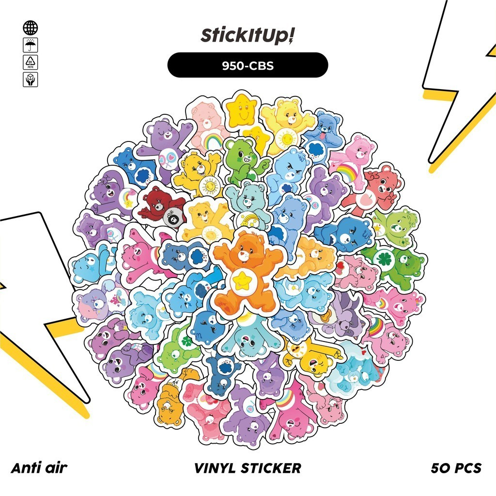 Jual COD 100 Pcs Stiker Pack Care Bear/Beruang Lucu Aesthetic Vynil ...