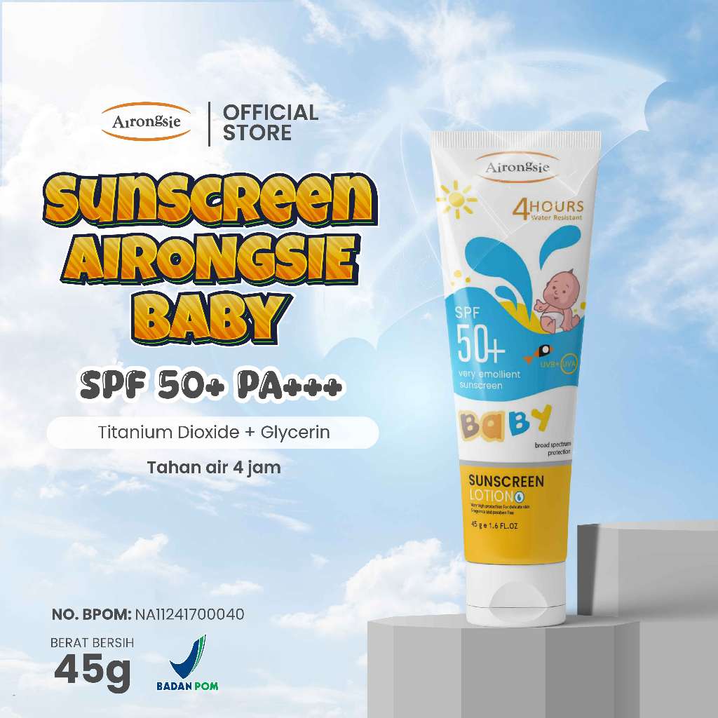 Jual Airongsie Sunscreen Bayi & Anak Daily 45 ML [BPOM] Natural Mineral ...