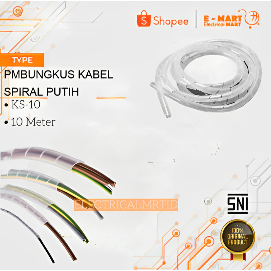 Jual SUNLUX Kabel Spiral KS-10 Wrapping band Pembungkus Kabel Komputer ...