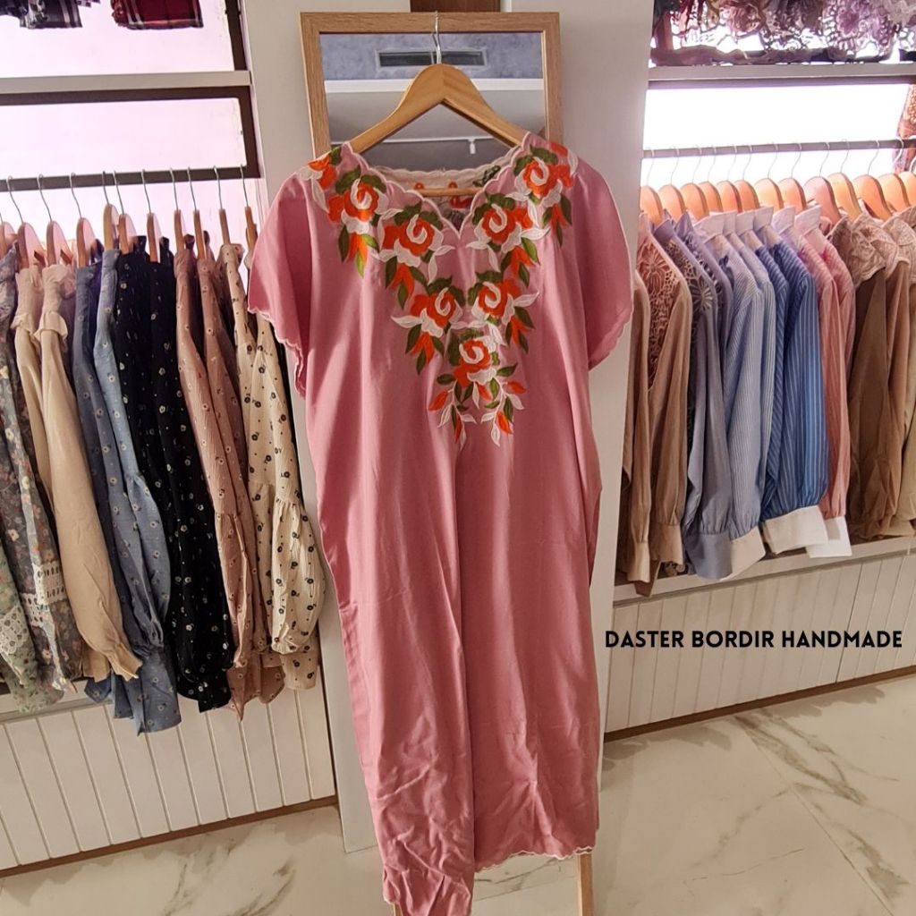 Jual Pusat Bordir tasikmalaya - Daster Bordir midi dress | Shopee Indonesia