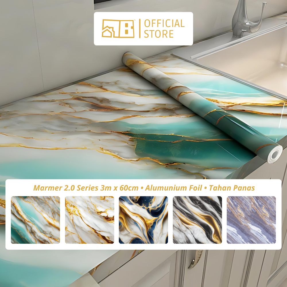 Jual (22 Motif) Wallpaper Sticker Dapur/Kamar Mandi Glossy Tahan Panas ...