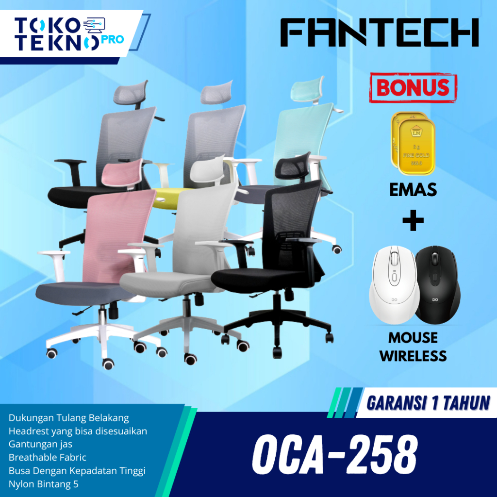 Jual Fantech OCA258 / OC-A258 / OCA258s V2 / OCA258s Kursi Kantor ...