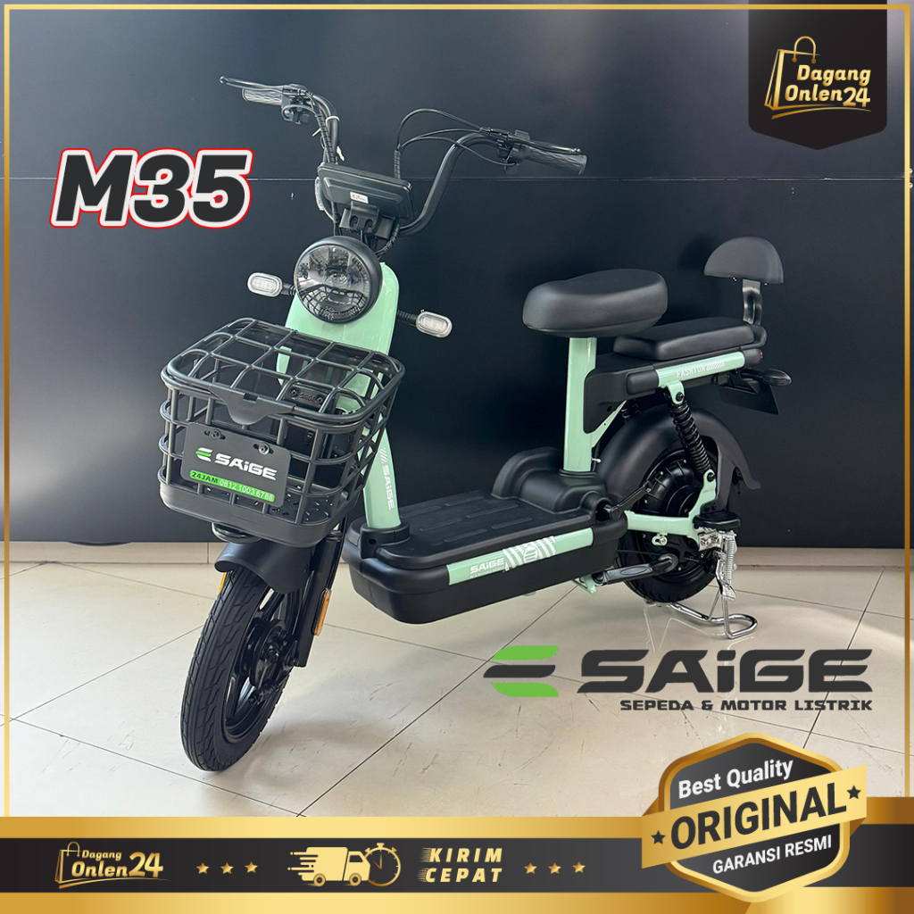 Jual Sepeda Listrik SaiGe M35 500watt Keranjang Sepedah Listrik Premium ...