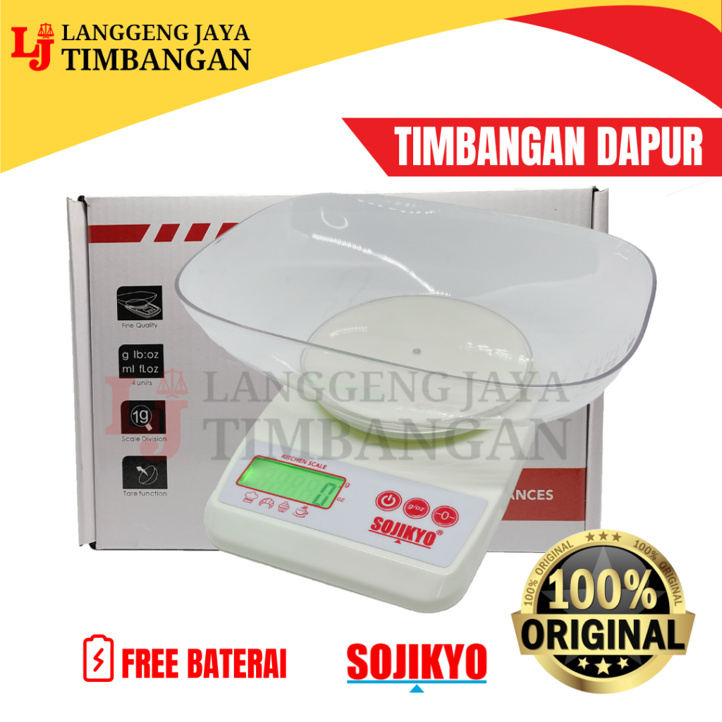 Jual SOJIKYO Timbangan Digital 5KG Mangkok Besar timbangan Dapur Buah Kue | Shopee Indonesia