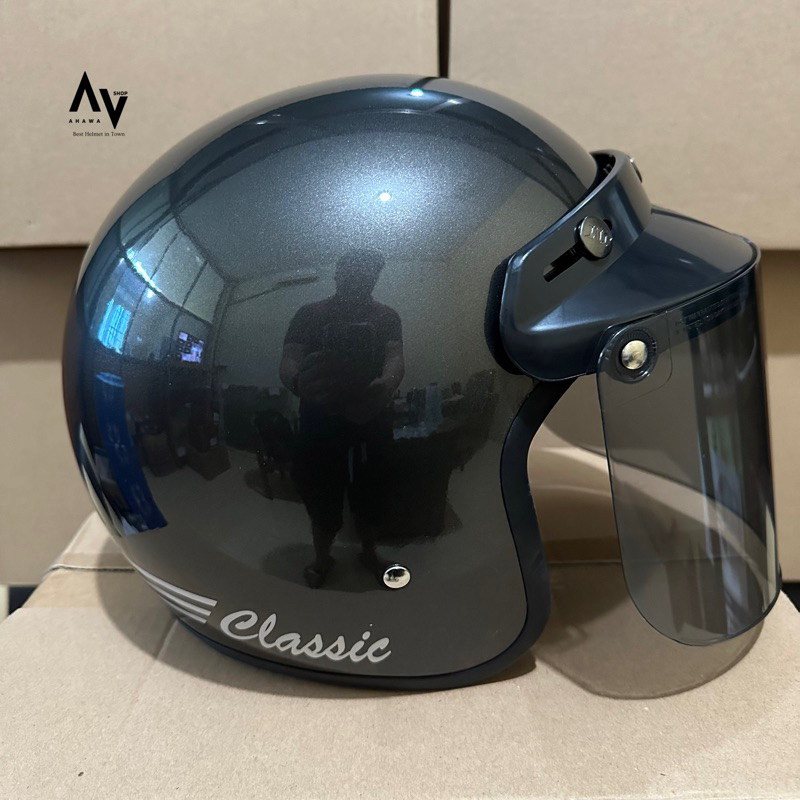 Jual HELM BOGO RETRO LUNAR/DAISO/BIVI SOLID - SNI | Shopee Indonesia