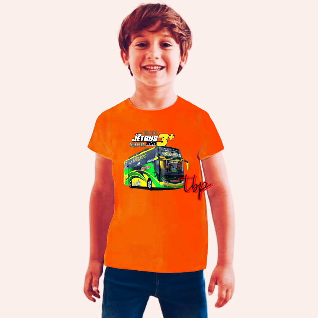 Jual Baju Anak Printing DTF BUS BASURI TELOLET 1-10 Tahun>Kaos Anak Laki-laki Mobil BUS Telolet ...