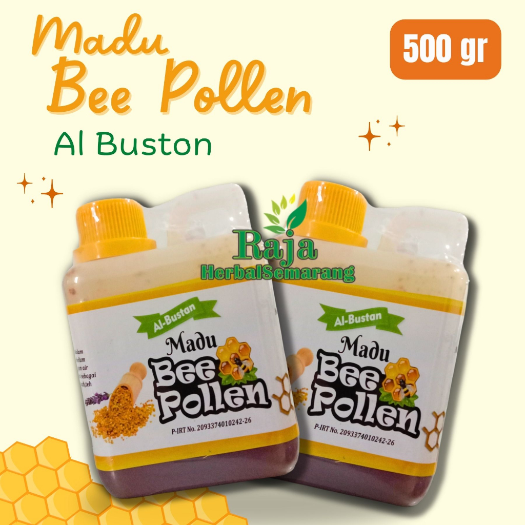 Jual Bee Pollen Madu Al-Bustan 500 gr Bepolen Bipolen Madu Murni Asli ...
