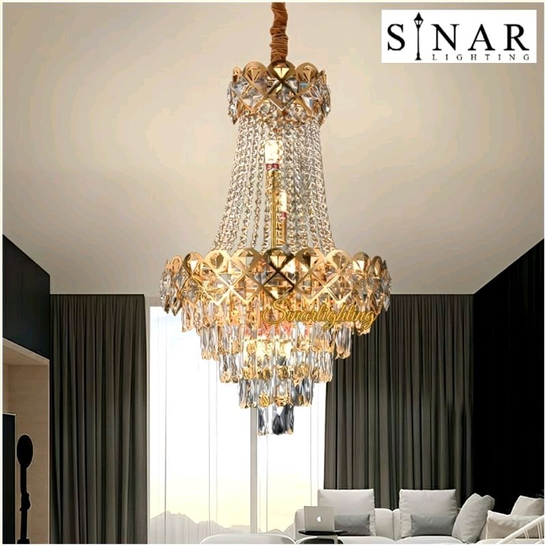 Jual Lampu gantung modern Gold kristal HK24 | Shopee Indonesia