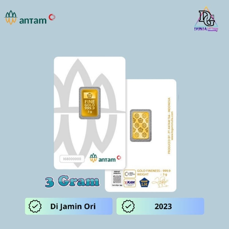 Jual ANTAM 3GRAM CERTICARD/CERTiEYE LOGAM MULIA/EMAS BATANGAN ANTAM ...