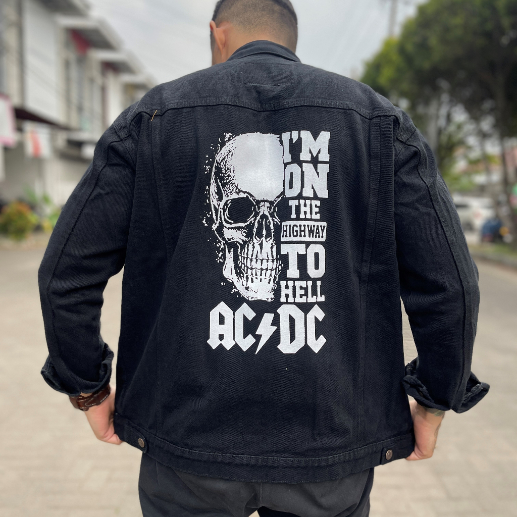 Jual Jaket Jeans Denim Sablon Gambar Logo Tulisan Band Keren | Shopee ...