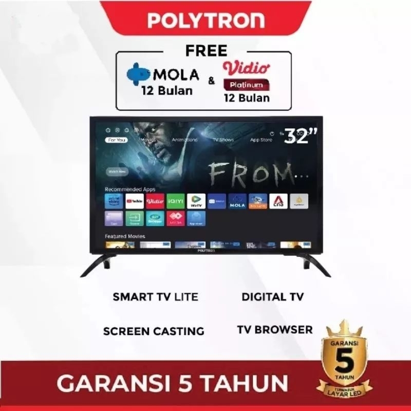 Jual Polytron LED Smart TV 32" Easy Smart Youtube PLD 32CV1869 MolaTV ...