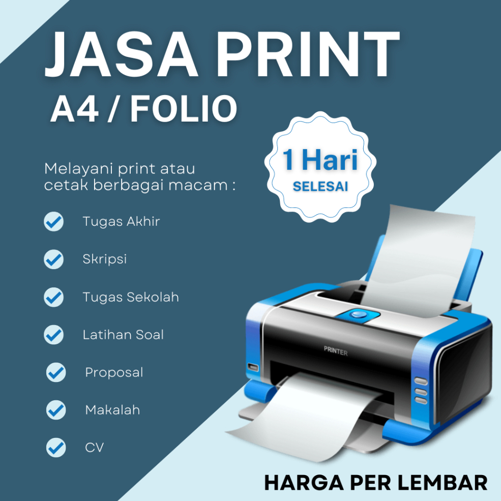 Jual PROMO!!! PRINT/CETAK A4/FOLIO, DOKUMEN SKRIPSI, MAKALAH, PROPOSAL, TUGAS AKHIR, DLL, BW ...