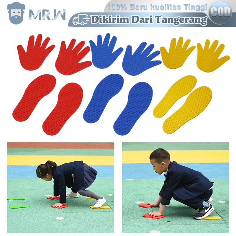 Jual Sepasang Kids Hand Foot Print Mat Foot Left Right Training Toy ...