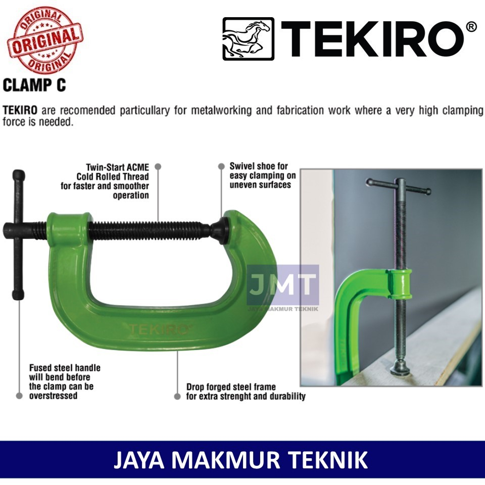 Jual TEKIRO Klem Clamp C Penjepit Klam Model C 8" Original | Shopee ...