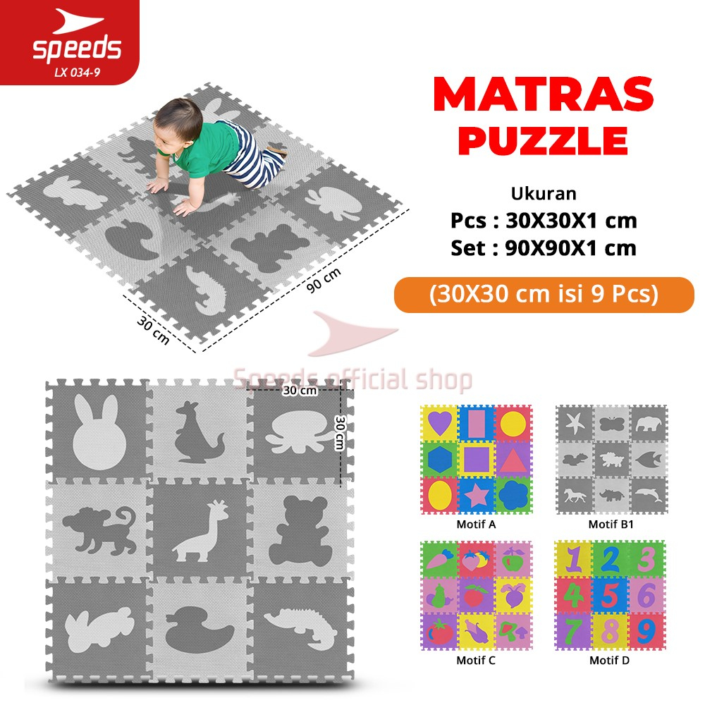Jual SPEEDS Matras Evamat 30x30cm Matras Puzzle Karpet Puzzle Matras ...