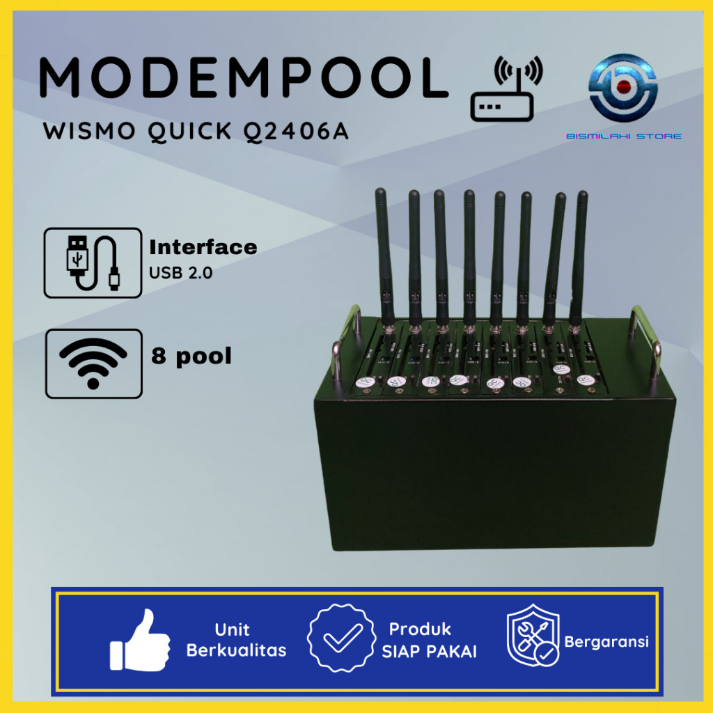 Jual Modem Pool 8 Port USB Dengan Modem WISMO QUIK Q2406A | Shopee ...