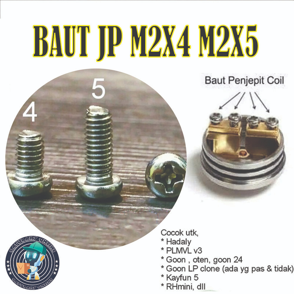 Jual Baut rda jp M2 x 4, M2X5 hadaly plume veil goon plus rta stainless ...