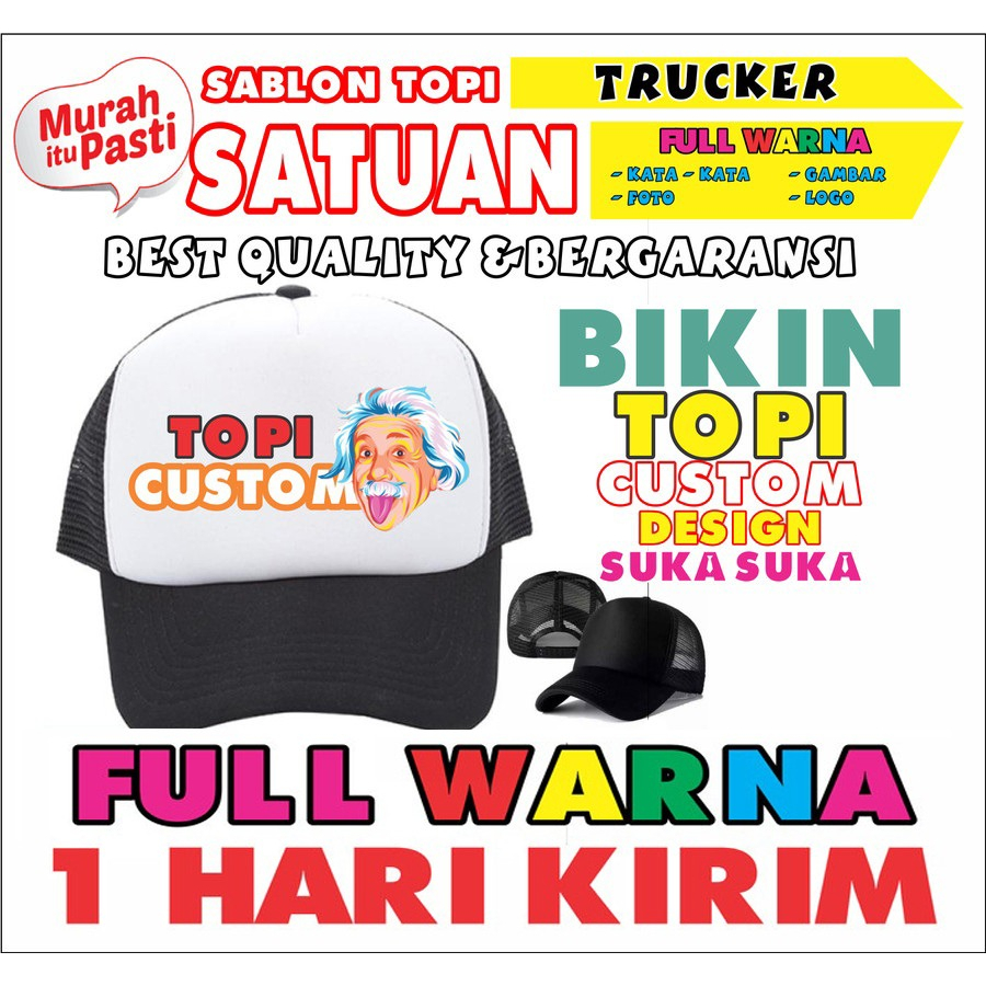 Jual EXD - Topi Trucker Jaring Pria dan Wanita Gratis Bonus Sablon ...