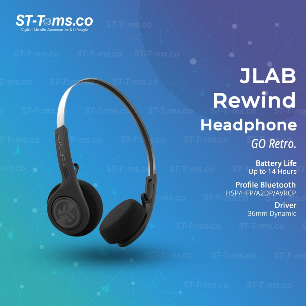 Jual Jlab Rewind Wireless Retro Headphones Bluetooth 14 Hours Playtime ...