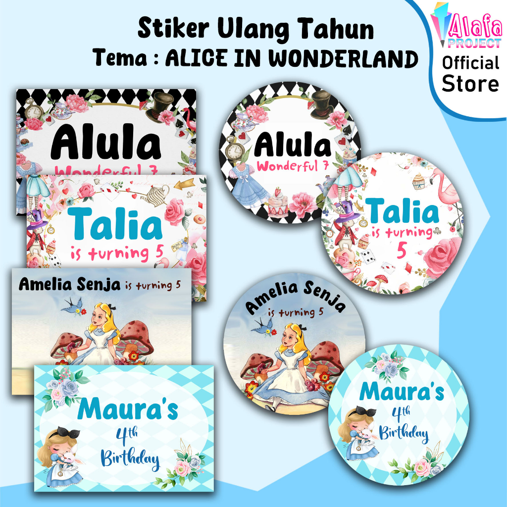 Jual Alafaproject Stiker Label Ultah Ulang Tahun Birthday Alice in ...