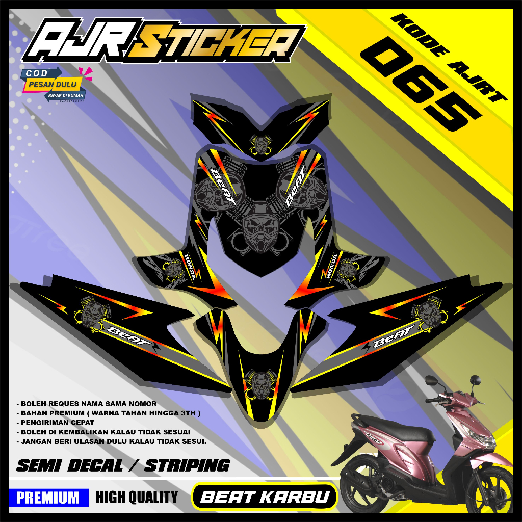 Jual Decal Beat Karbu - Decal Variasi List HONDA BEAT KARBU . AJR.RA ...