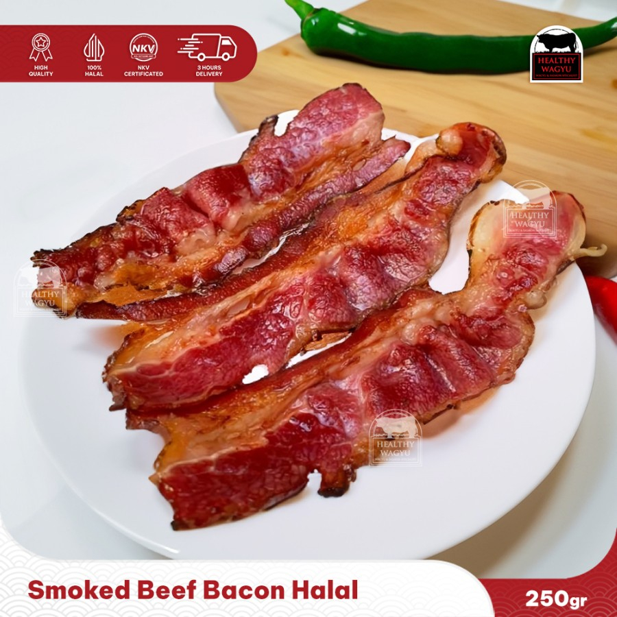 Jual Smoked Beef Bacon Beef Rasher Daging Sapi Asap 250gr Healthy Wagyu ...