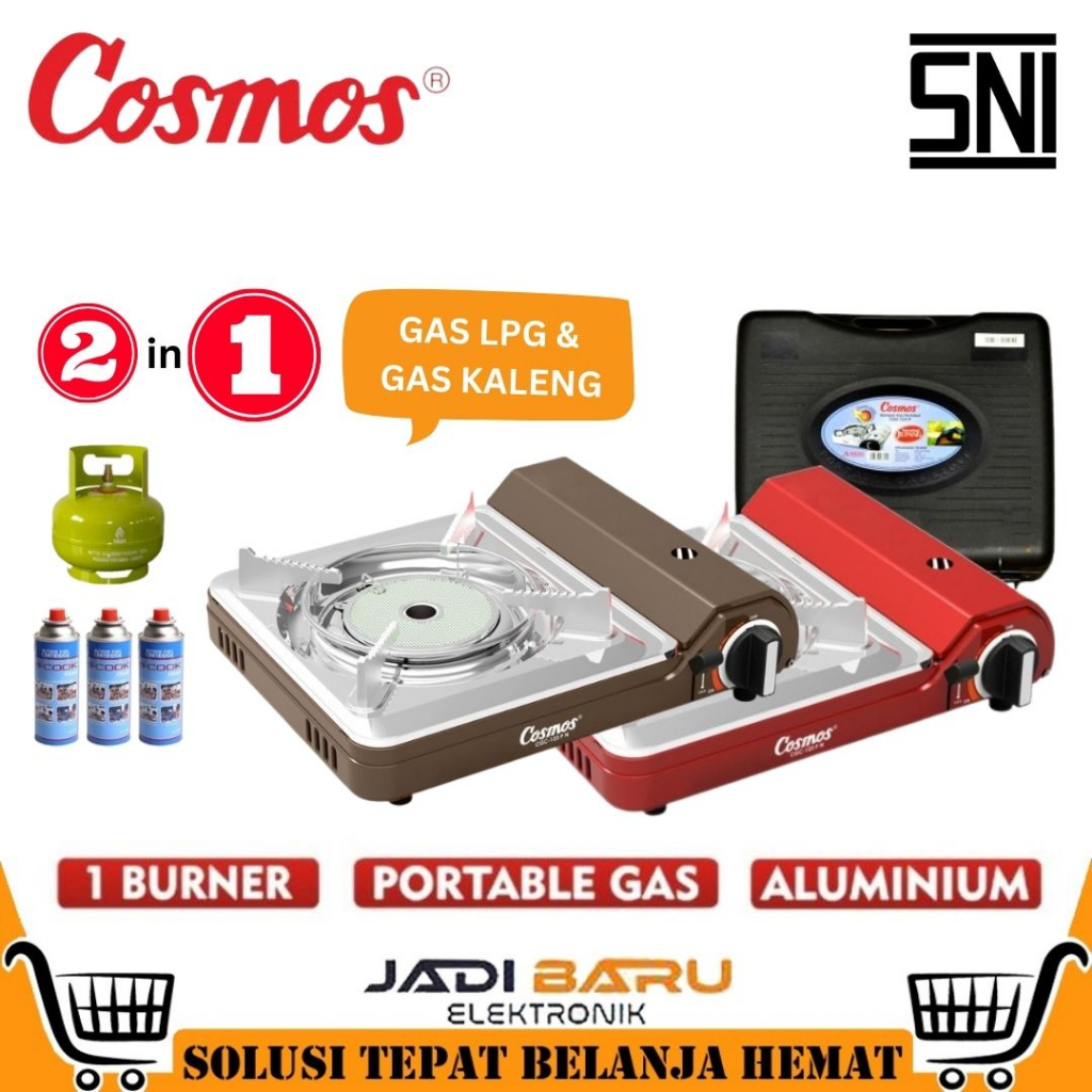 Jual (READY COD) Kompor Portable Cosmos CGS-123 P Kompor Gas Stainless Steel Portable 1 Tungku ...