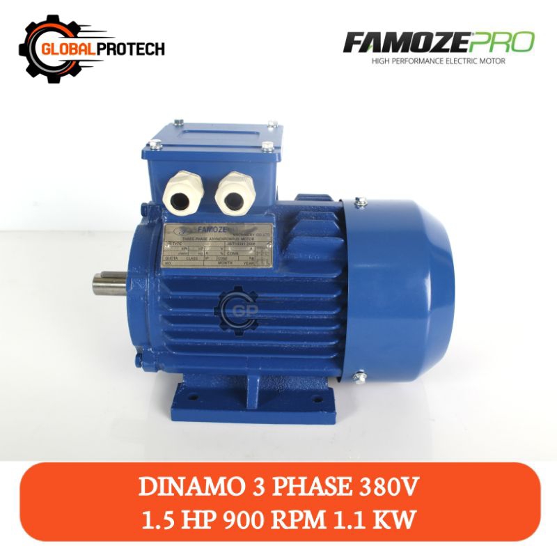 Jual Dinamo Listrik 1,5 HP 900 RPM 3 Phase 380V Putaran Lambat Famoze Pro 6Pole Elektro Motor ...