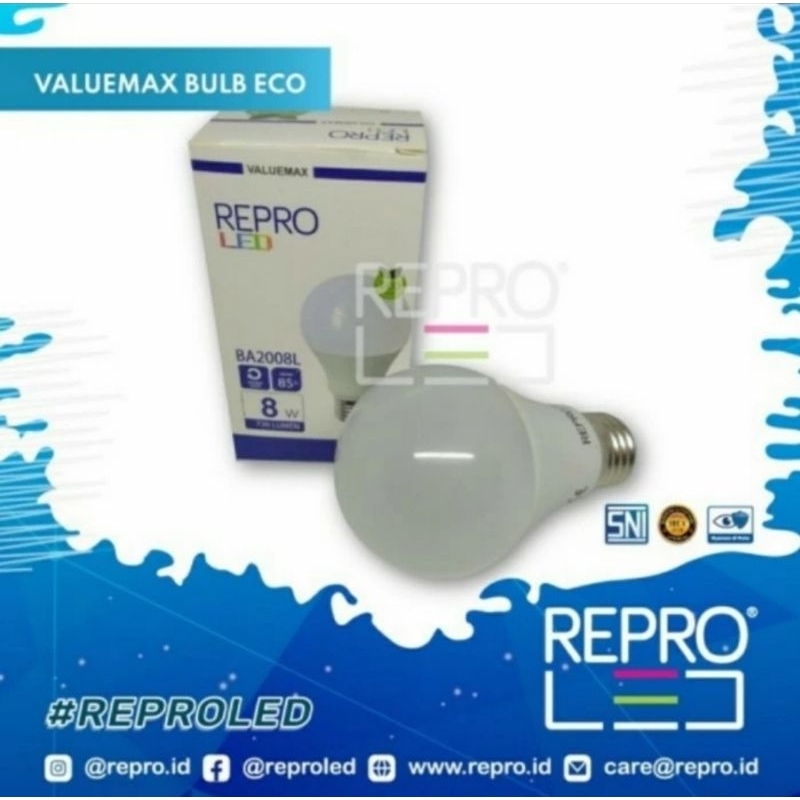 Jual Lampu LED Bulb 8 Watt 4000K Natural White Repro | Shopee Indonesia