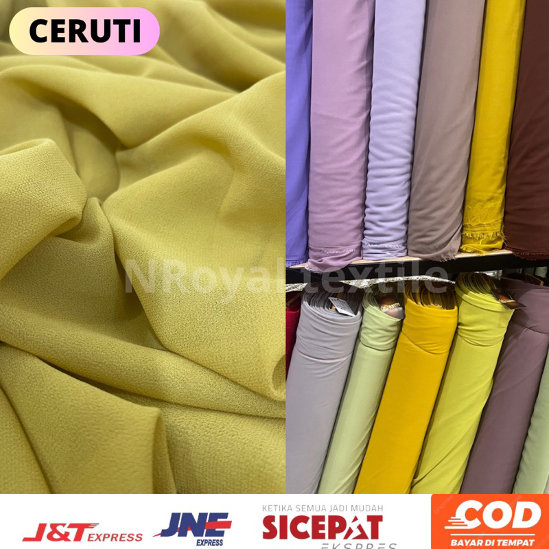 Jual kain ceruti babydoll ceruty polos meteran premium untuk hijab syar ...