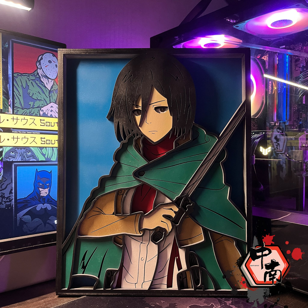 Jual Poster 3D Multilayer Attack On Titan Mikasa Ackerman | Shopee ...