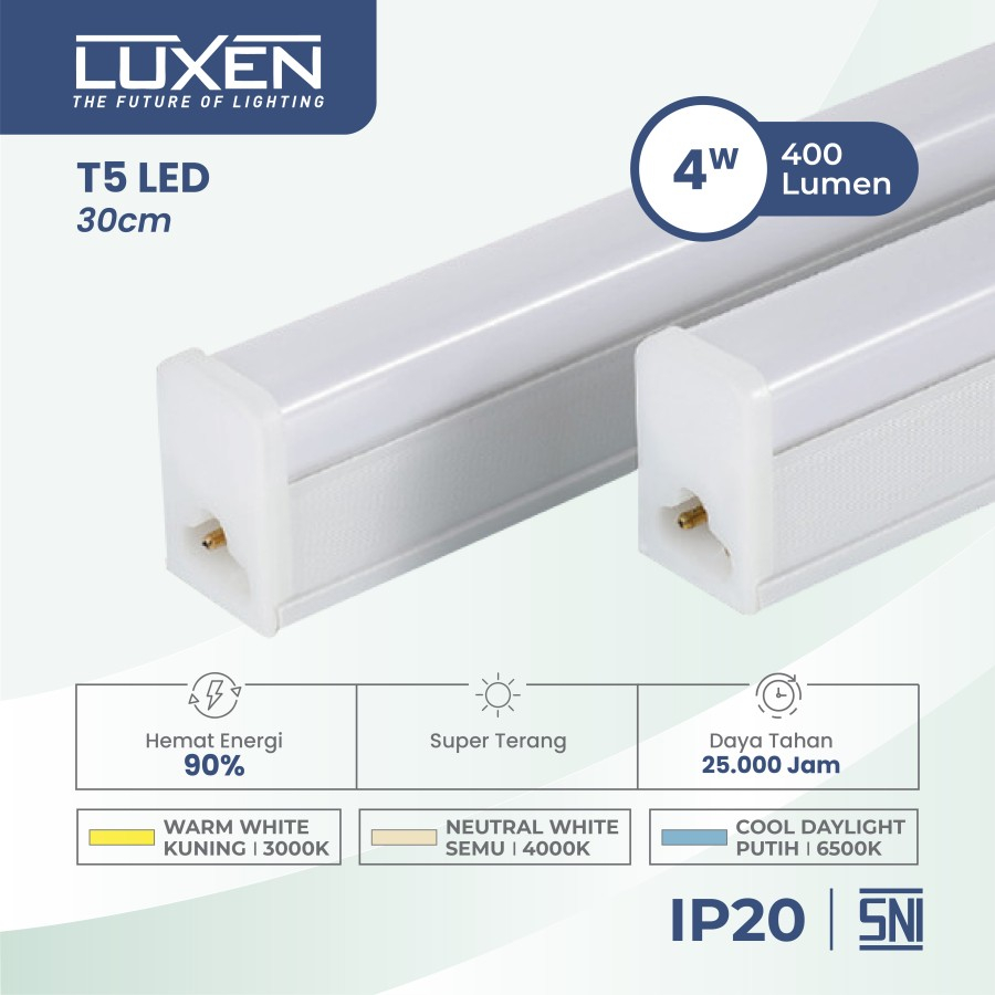 Jual Lampu LED Tube T5 4w 1 set Komplit Panjang 30cm Luxen | Shopee Indonesia