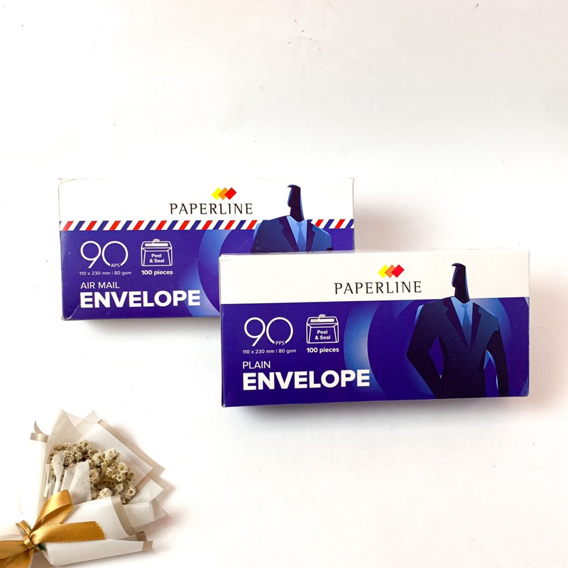 Jual [1 BOX] Amplop Paperline 90 Putih Bergaris Merah - Amplop Besar ...