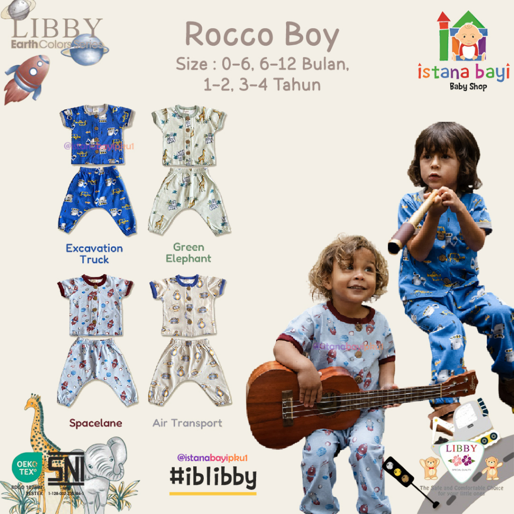 Jual LIBBY EARTH COLORS SERIES ROCCO BOY SET - SETELAN SET CELANA JOGER ...