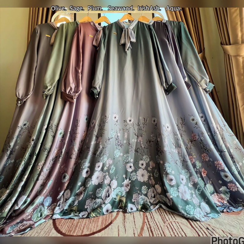 Jual Berlin Gradasi Set Pasmina Silk Sutra Dress Mewah | Shopee Indonesia