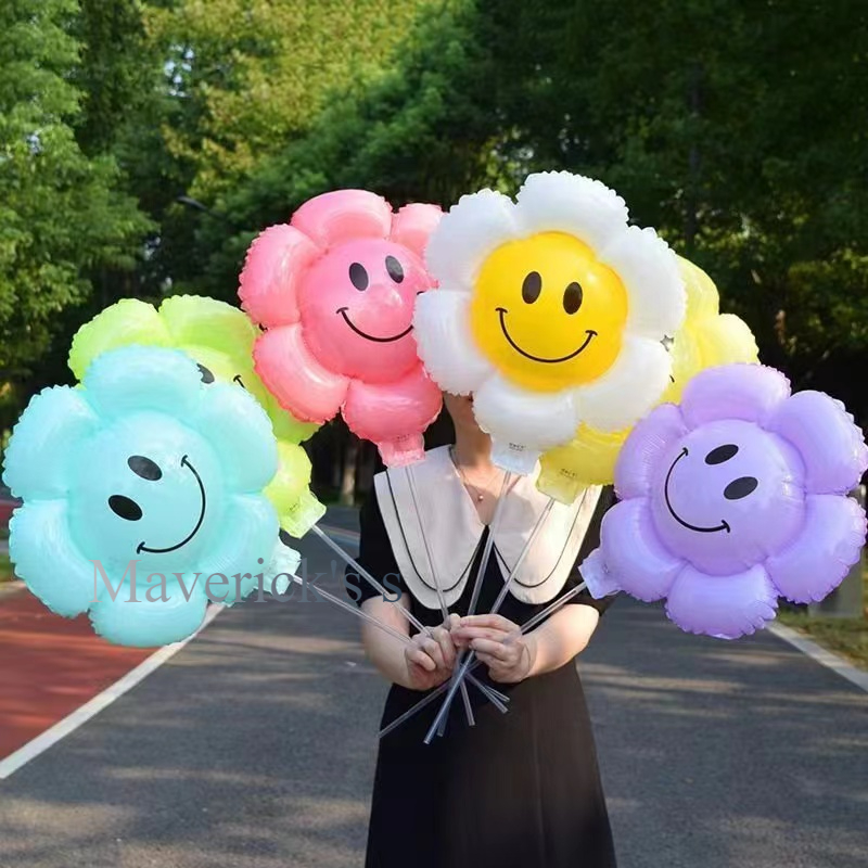 Jual Balon foil bunga smile / balon daisy / bunga matahari/balon ...