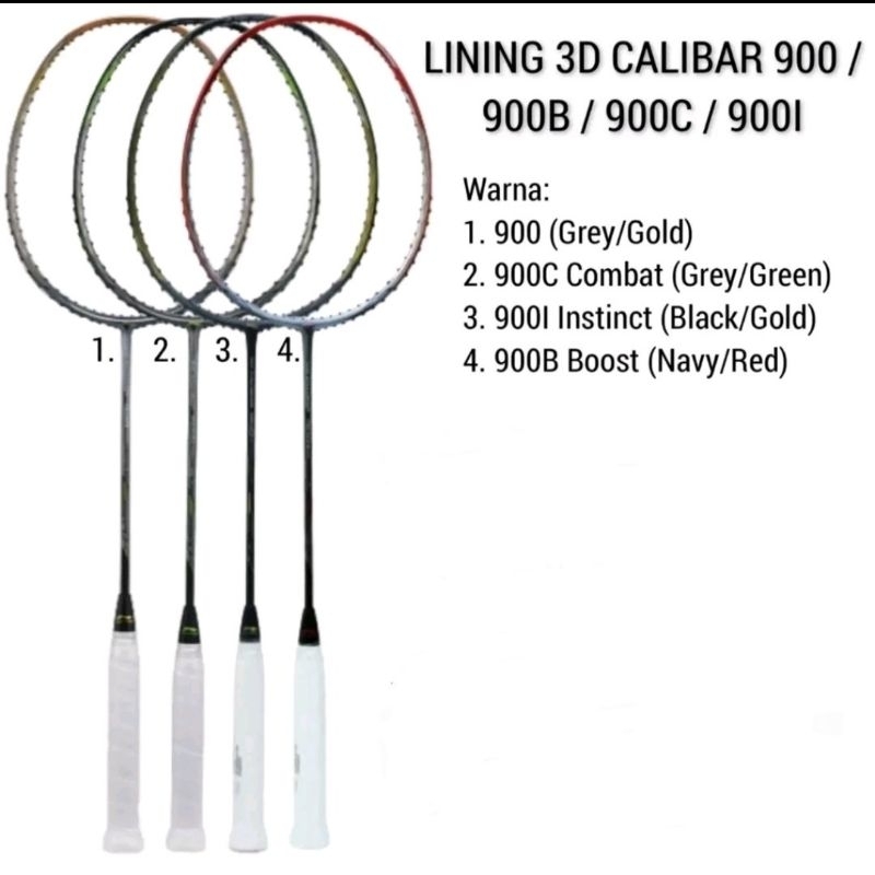 Jual Raket Badminton LINING 3D CALIBAR 900/ 900I/ 900B/ 900C 900 ...