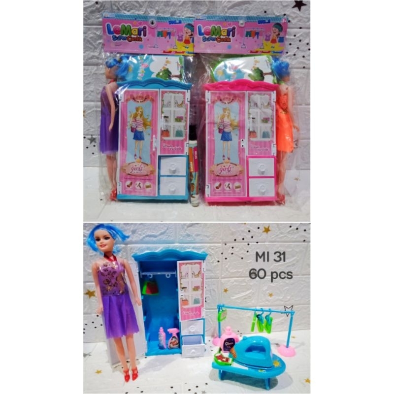 Jual Mainan anak Lemari cantik dan boneka barbie MI 31 mainan lemari ...
