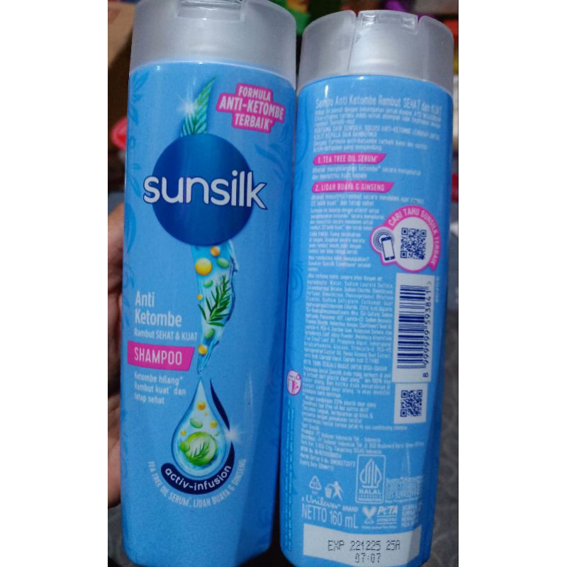 Jual Sunsilk shampoo Anti ketombe Rambut sehat&kuat 160ml biru | Shopee ...