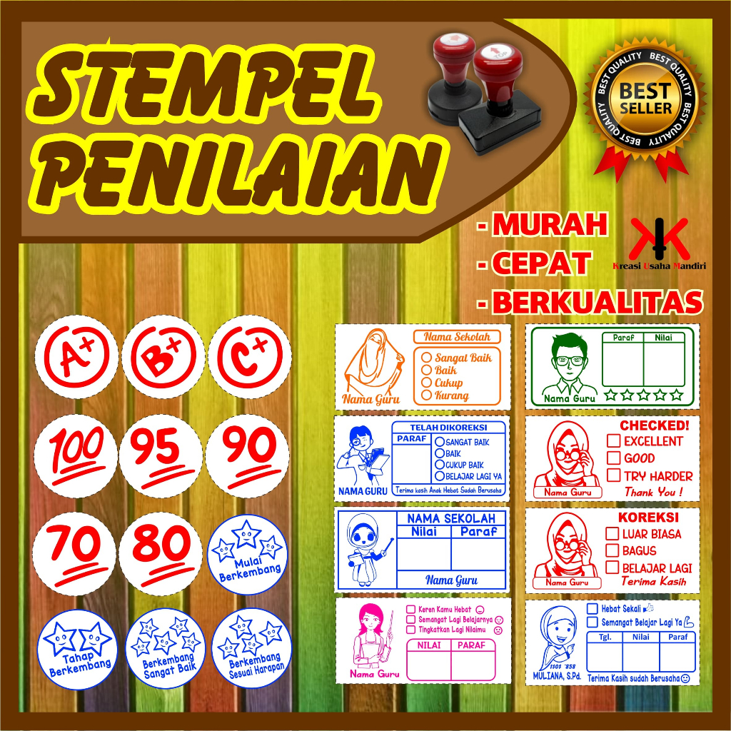 Jual Stempel Nilai Guru / Koreksi / Penilaian / Stempel Reward | Shopee Indonesia