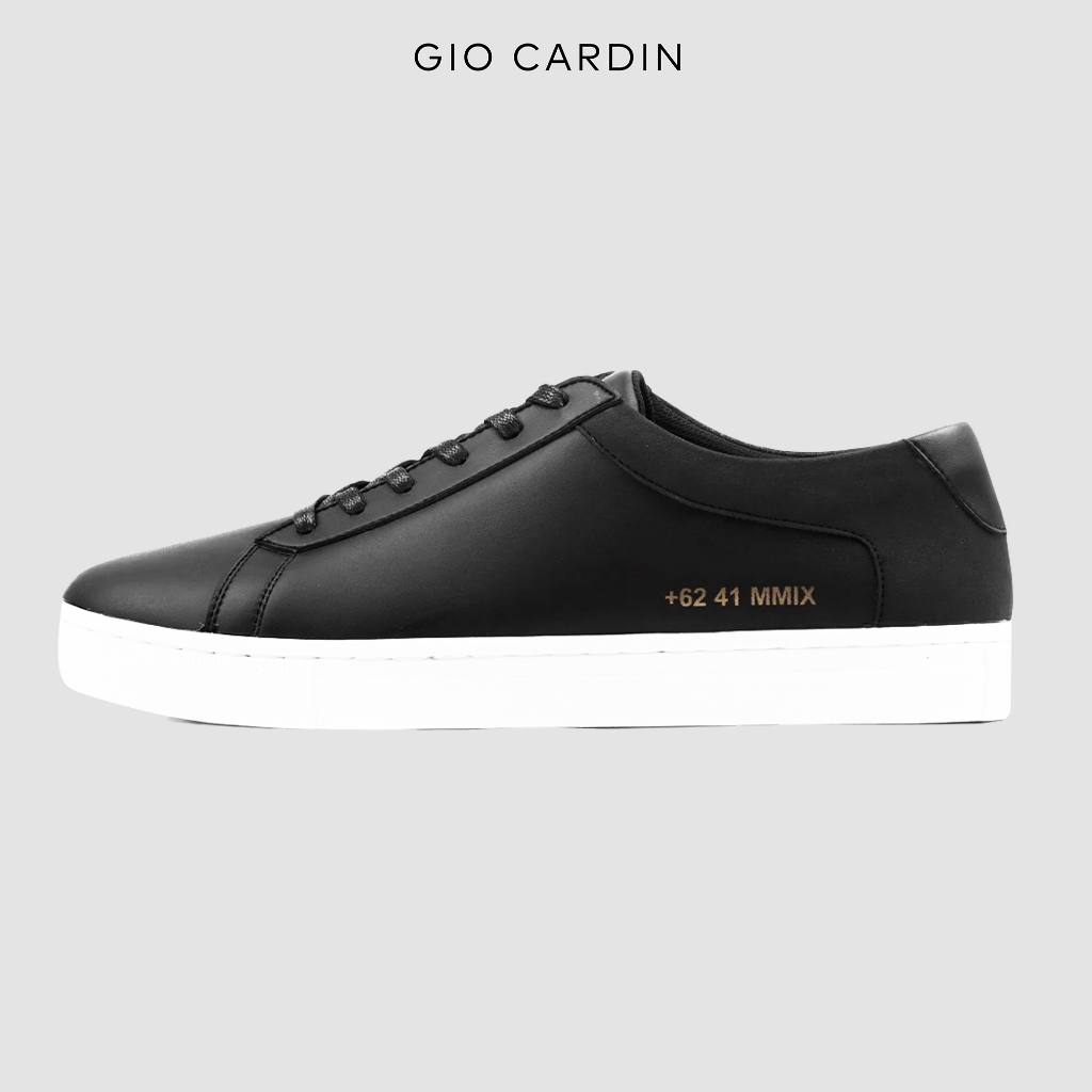 Jual GIO CARDIN - Sepatu Sneakers Pria LAH-01 Black On White | Shopee Indonesia