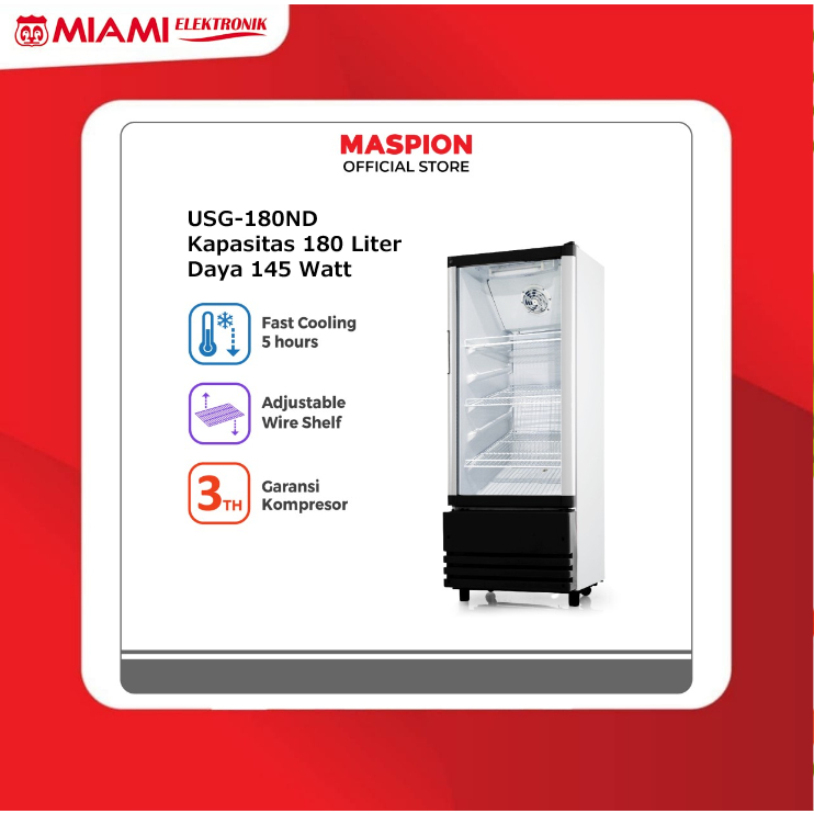 Jual MASPION Display Showcase USG180 / Cooler Display MASPION USG-180 ...