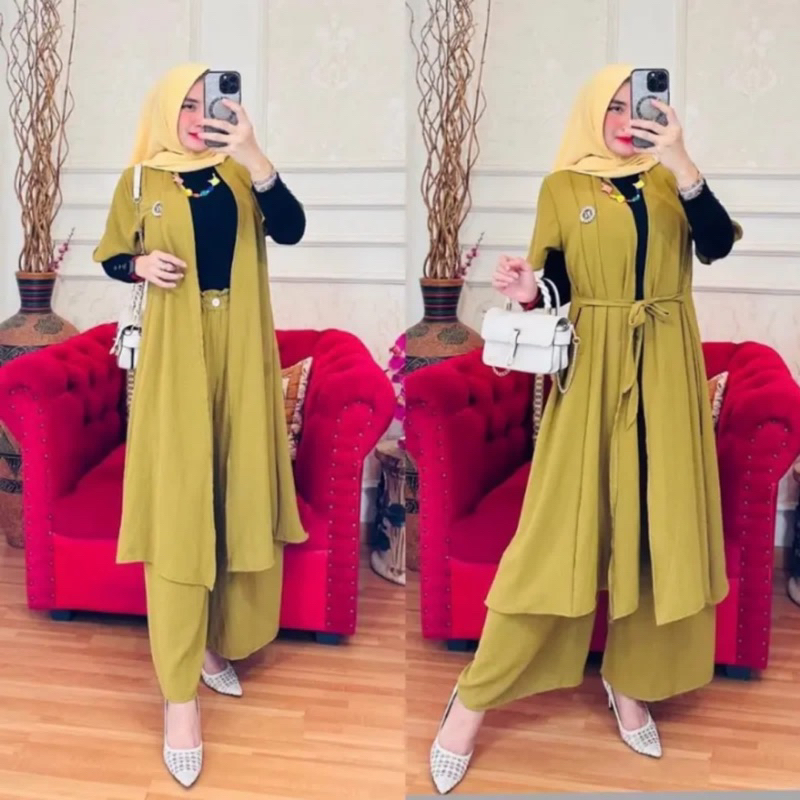 Jual Setelan Yukata Kimono Crinkle Airflow (Outher & Celana Kulot) | Shopee Indonesia