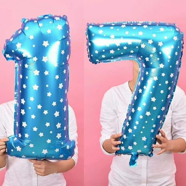 Jual Balon Angka Biru Motif 80cm Murah/Pcs | Shopee Indonesia