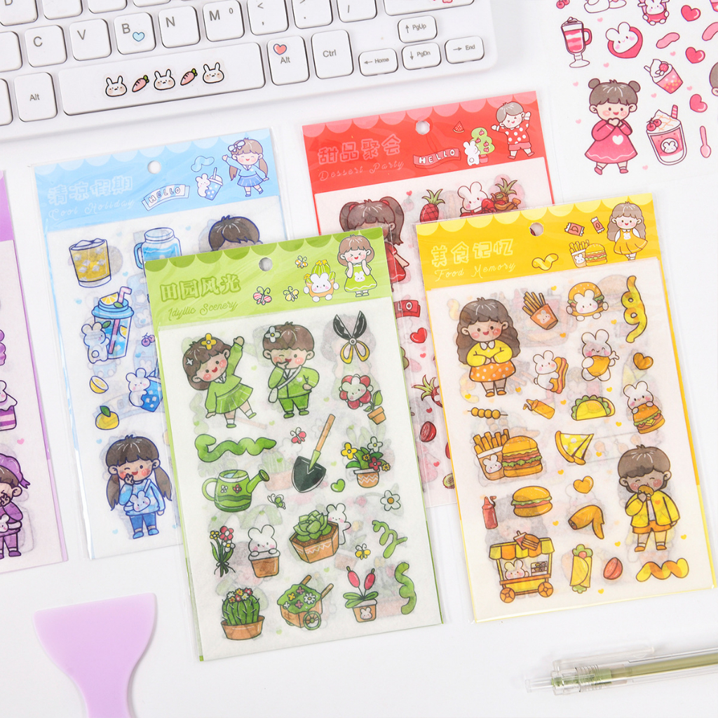 Jual (ctshop1) 1 set isi 4 lembar sticker lucu hias dekorasi planner ...