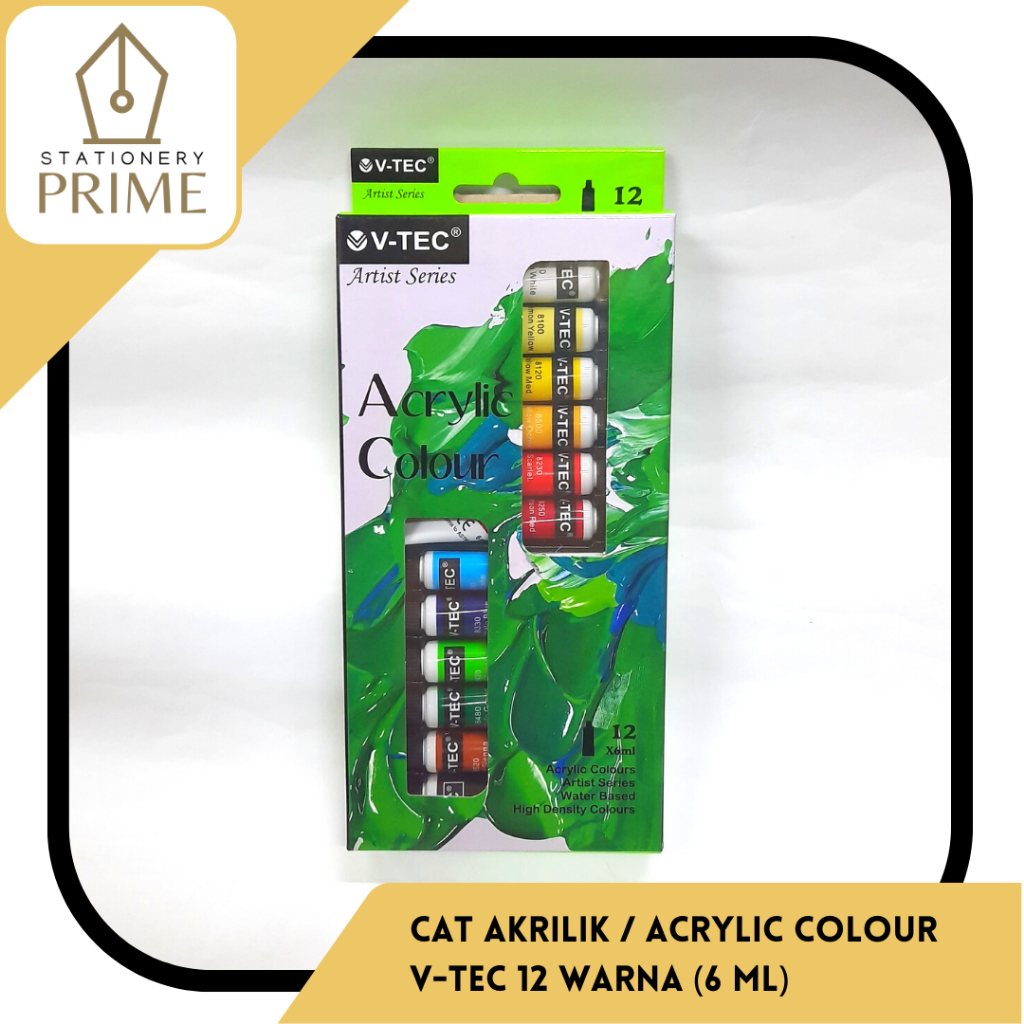 Jual Cat Akrilik V-Tec / Acrylic Colour VTEC 12 Warna VT-612/A (6 ml) | Shopee Indonesia